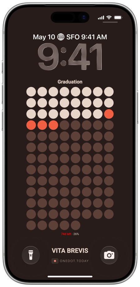 one dot — lock screen calendar wallpaper